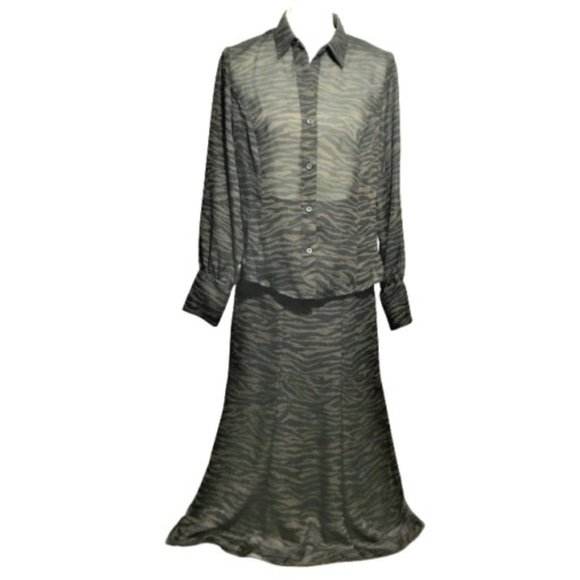 Kasper | Dresses | Kasper Leopard Print Blouse Skirt Outfit Set | Poshmark